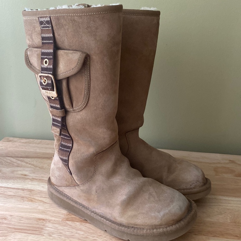 Ugg Cargo Pocket Leather Tall Boots - Gem